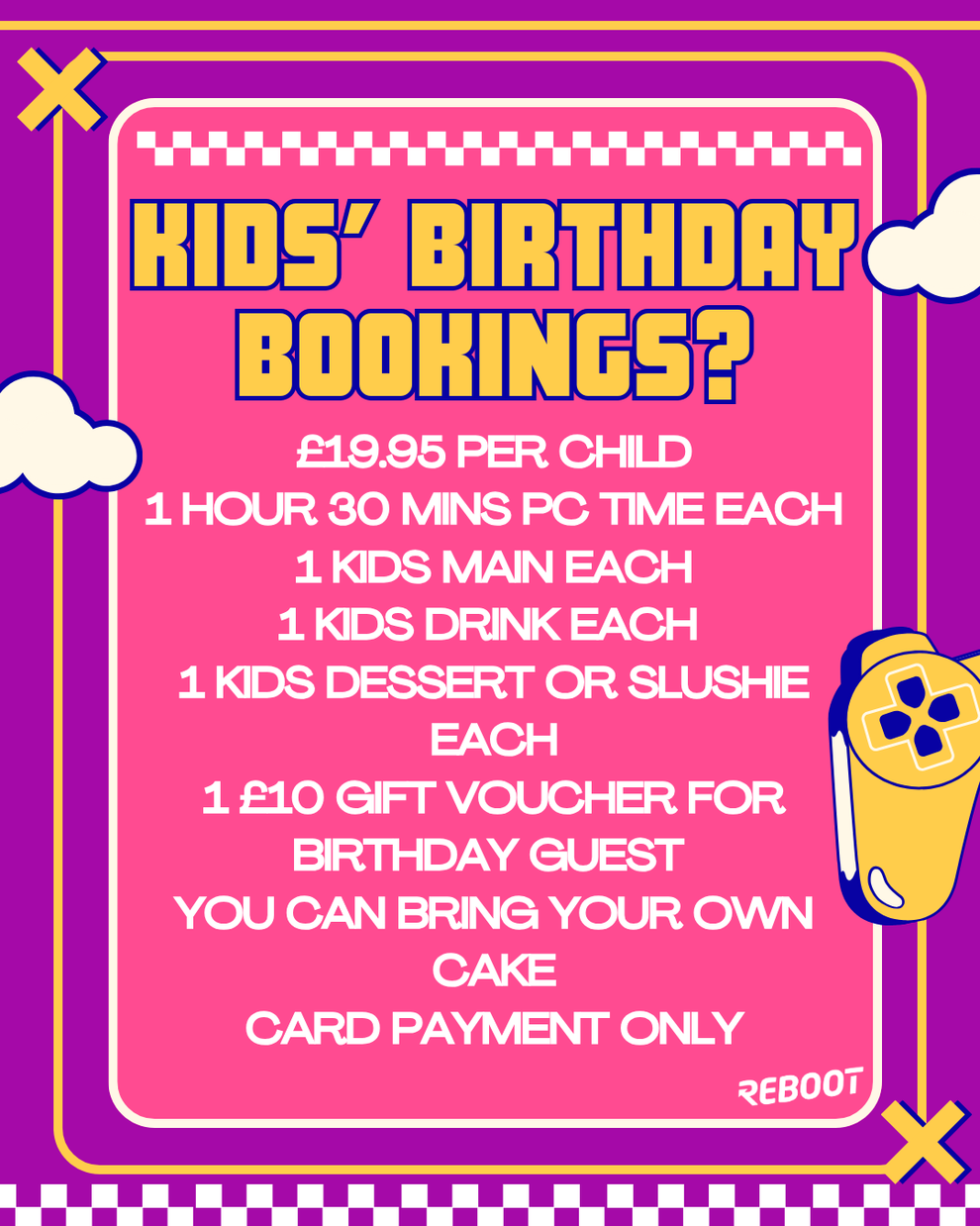 Kids' Birthday Party Booking – Reboot Gaming Cafe